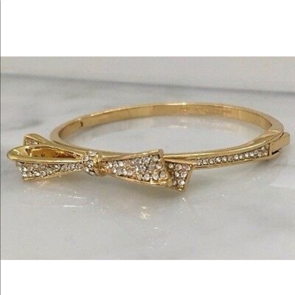 kate spade | Jewelry | Kate Spade Love Notes Pave Bow Bangle Bracelet ...